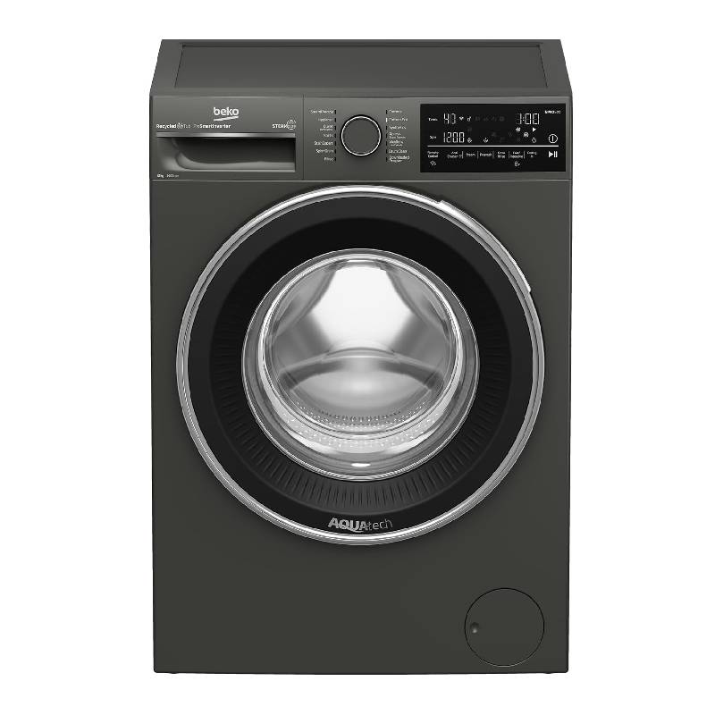 Beko Washing Machine 12kg 1400 RPM Grey Wi-Fi & Bluetooth INV Steam B3 ...